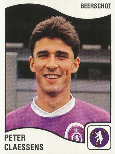 052 PETER CLAESSENS # BELGIQUE K.BEERSCHOT - STICKER FOOTBALL 90 PANINI ...