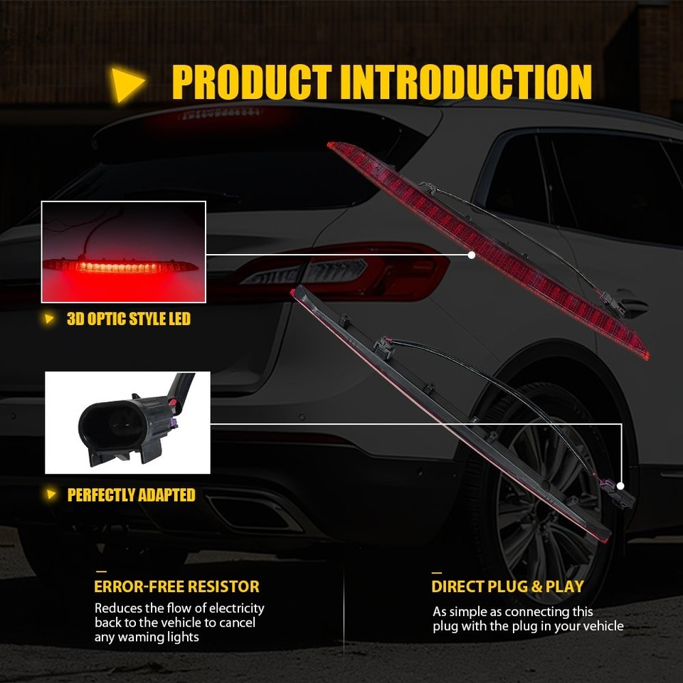 Red Lens High Mount Third Brake Rear Light LED Lamp 1X For Lincoln 2016 ...