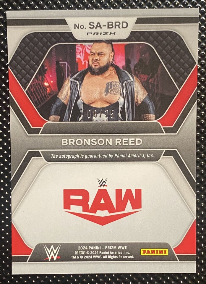 2024 Panini Prizm WWE - Bronson Reed - Superstar Autographs - Mojo /25 ...