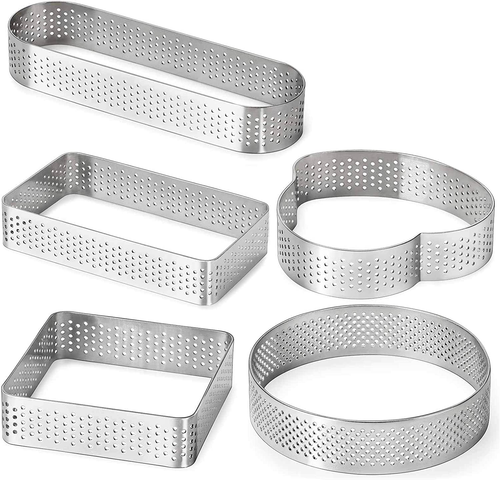 Tart Ring for Baking, Stainless Steel Perforated Tart Ring, Pastry Ring ...