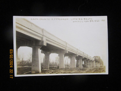 RPPC KNOX COUNTY INDIANA Hazelton Bridge Construction 1923 Photograph ...