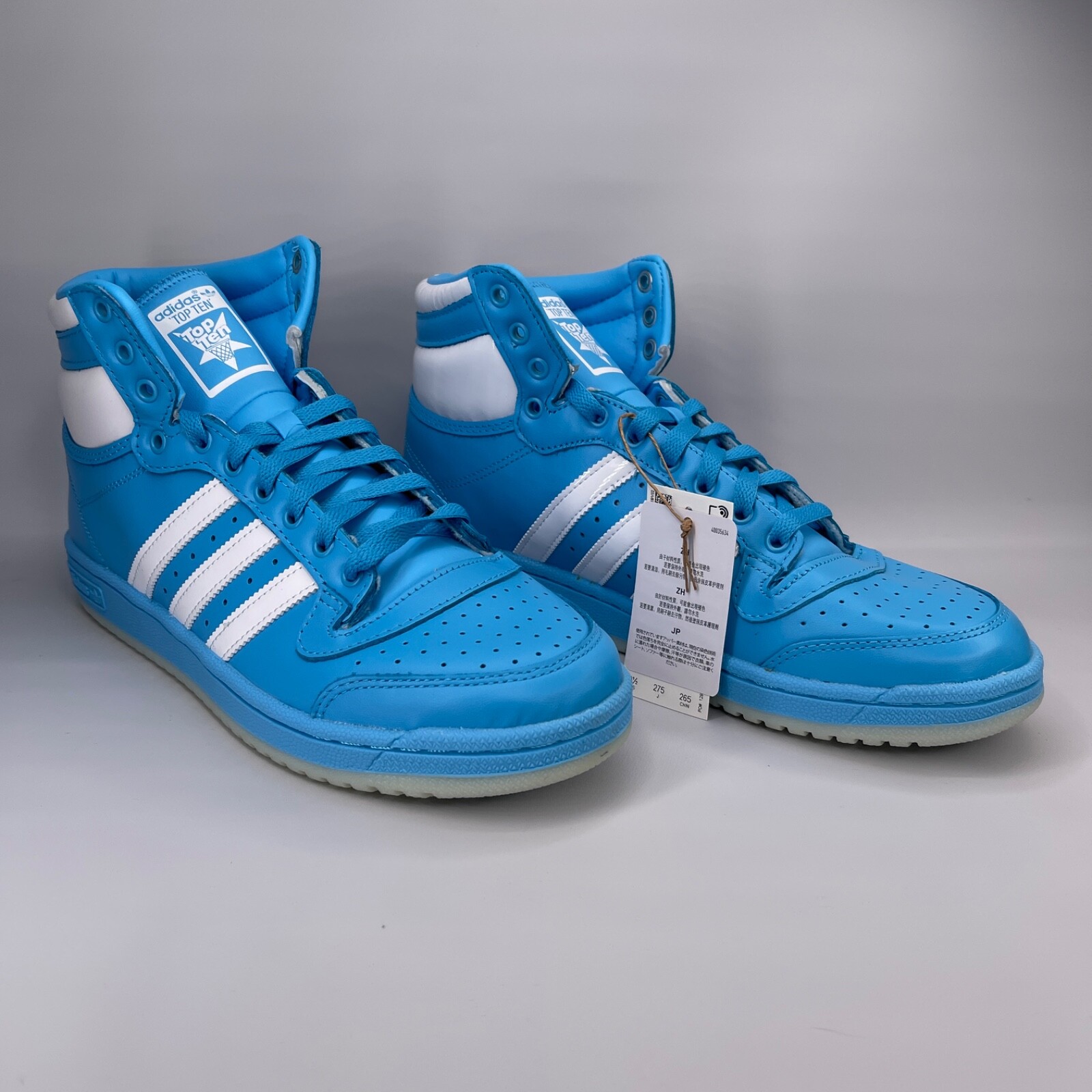 ADIDAS Originals Top Ten Hi Sky Rush Blue Patent Leather GW1616 Mens US ...