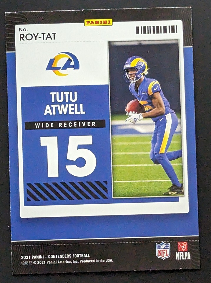 Tutu Atwell Los Angeles Rams 2021 Panini Contenders #ROY-TAT Card | eBay