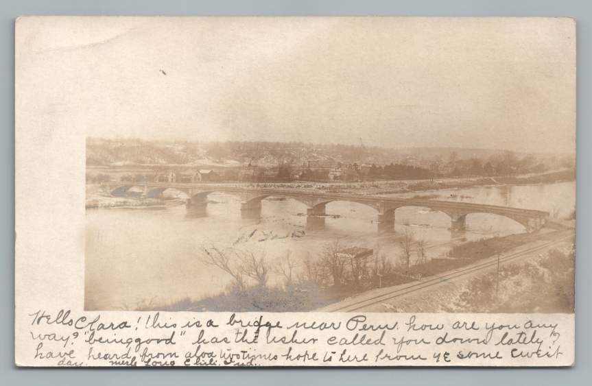Wabash River Bridge PERU Indiana RPPC Miami County Antique Photo UDB ...
