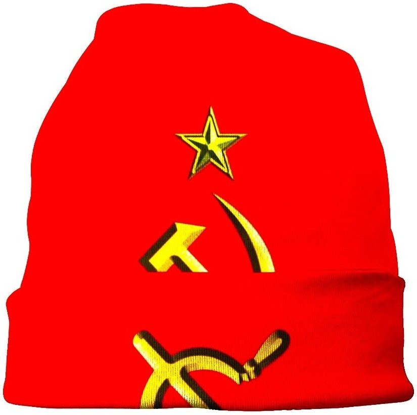 1x UdSSR Sowjetunion Russland Stern Hammer Sichel Soviet Rot Beanie ...