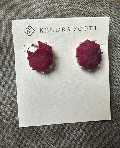 Kendra Scott Raspberry Labradorite Morgan Stud Earrings NEW Gold | eBay