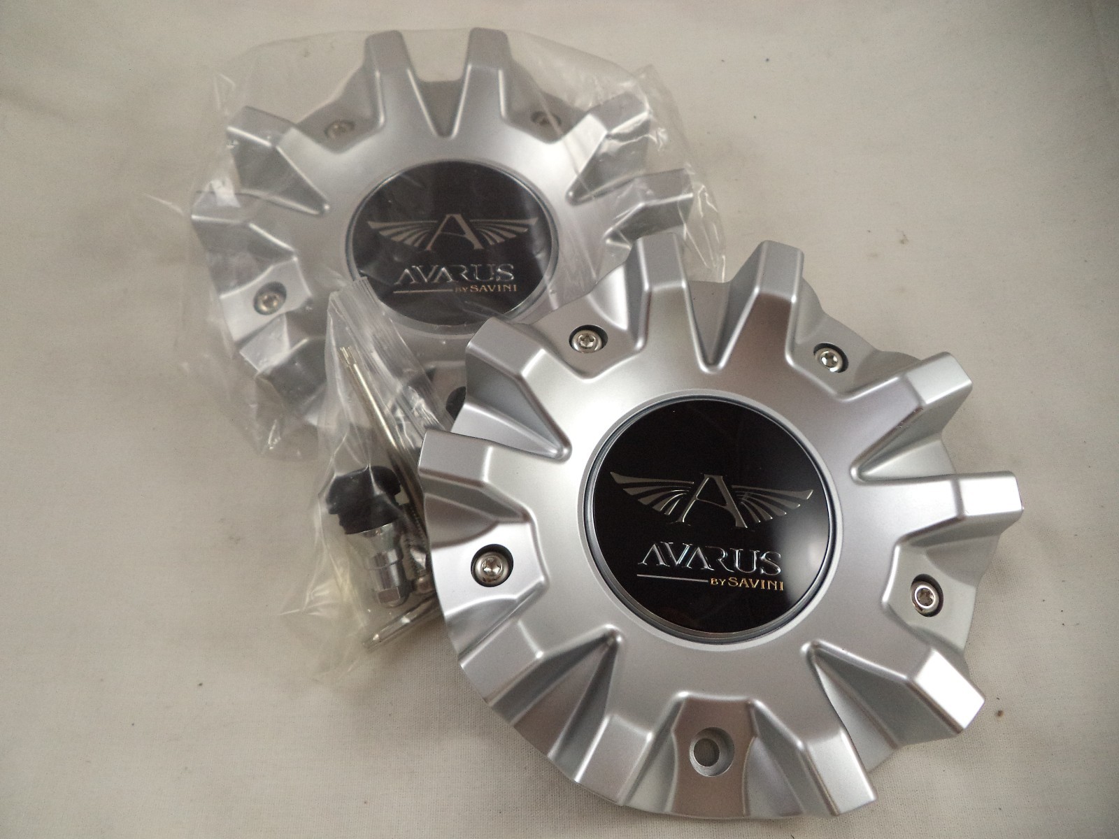 Avarus Silver Custom Wheel Center Caps # MS-CAP-Z216 / Z215 / AV-3 (2 ...