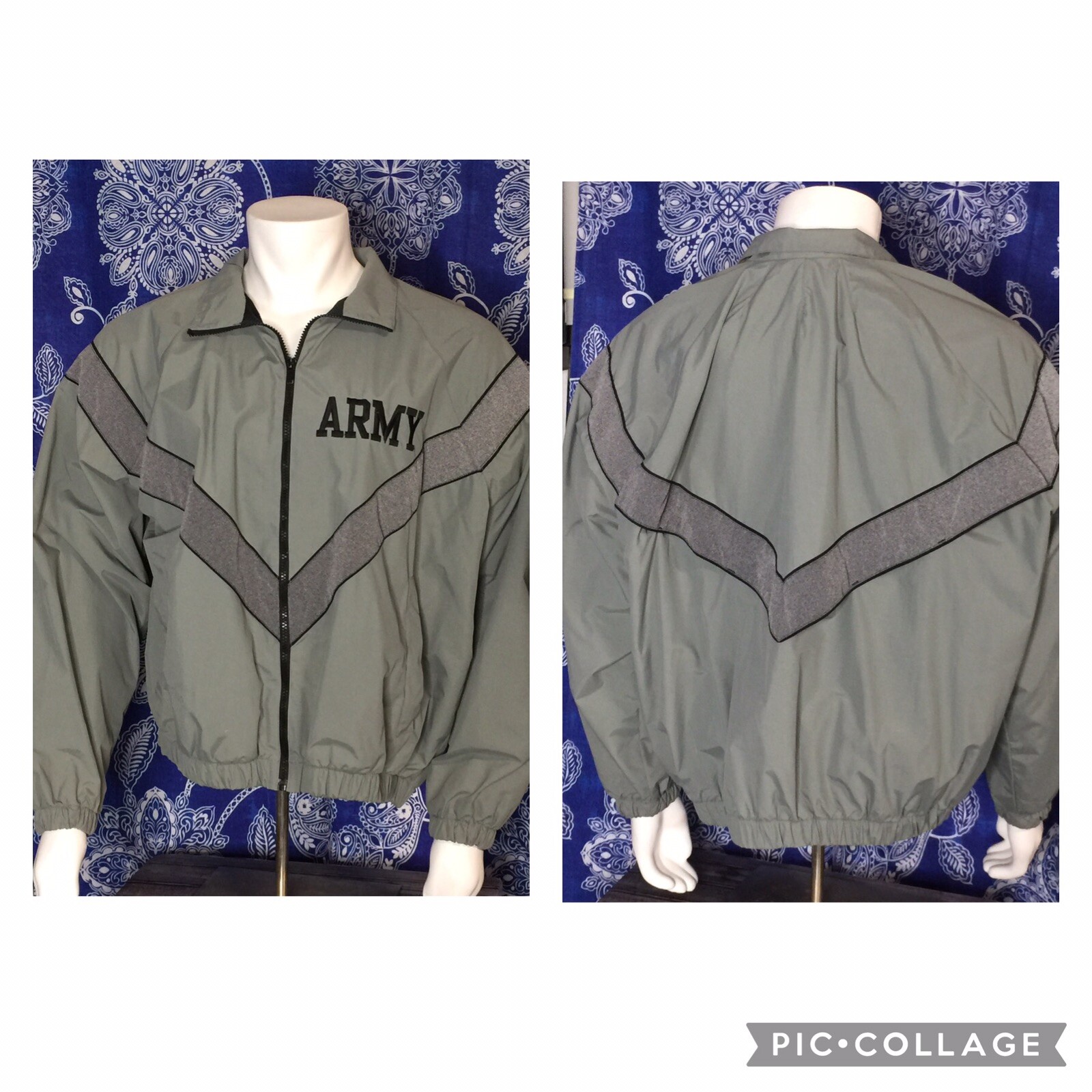 US Army IPFU PT Zip Jacket USGI Digital Reflective Windbreaker Large ...