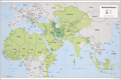 Poster, Many Sizes; Cia Map Of Muslim Islam Distribution 1995 | eBay