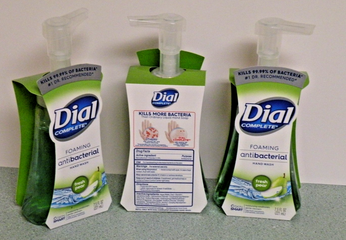 3 Dial FRESH PEAR - FOAMING antibacterial Liquid Soap Hand Wash Pump ...