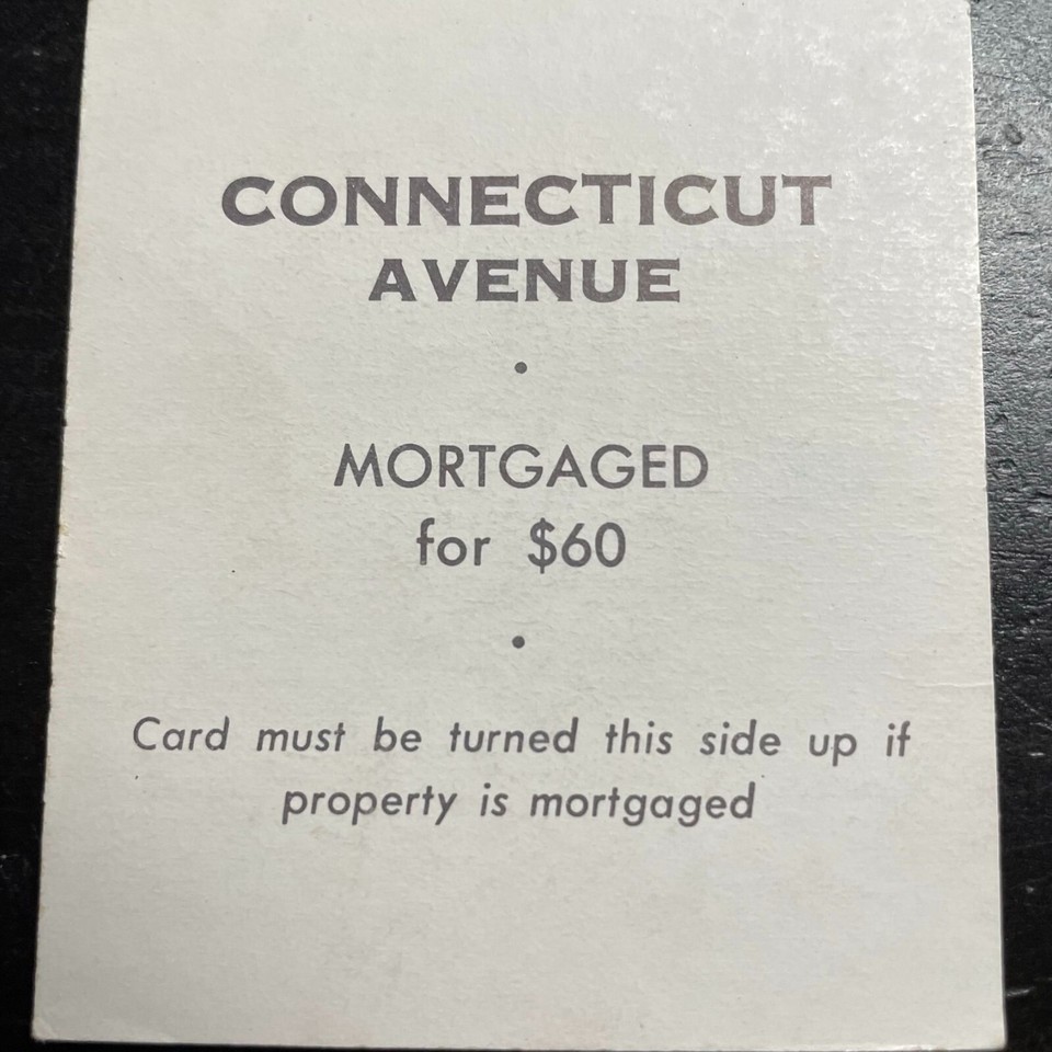 Monopoly Classic Connecticut Ave Property Title Deed Card u ...