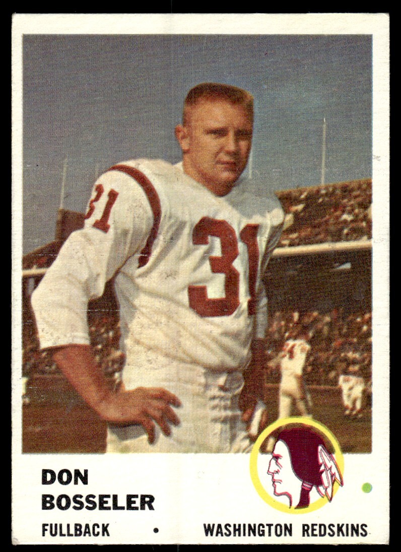 1961 Fleer Don Bosseler Washington Redskins #109 | eBay