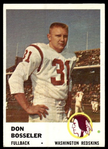 1961 Fleer Don Bosseler Washington Redskins #109 | eBay