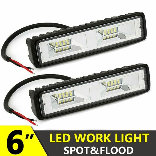 2x 6" LED Work Light Flood Bar Marine Spreader Deck Mast Work lights ...