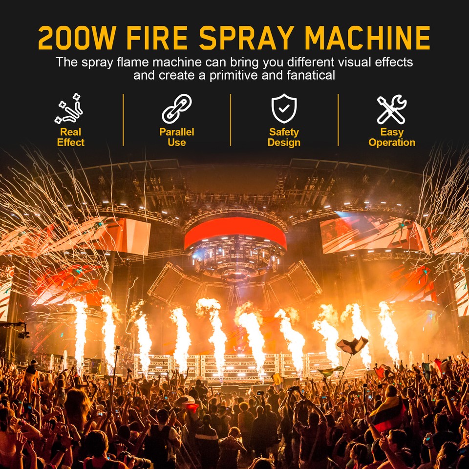 2Pcs 200W Fire Projector Flame Sprayer Thrower Machine DMX DJ Party ...