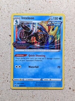 Pokemon TCG Chilling Reign INTELEON Prerelease Promo Card # SWSH113 NM ...