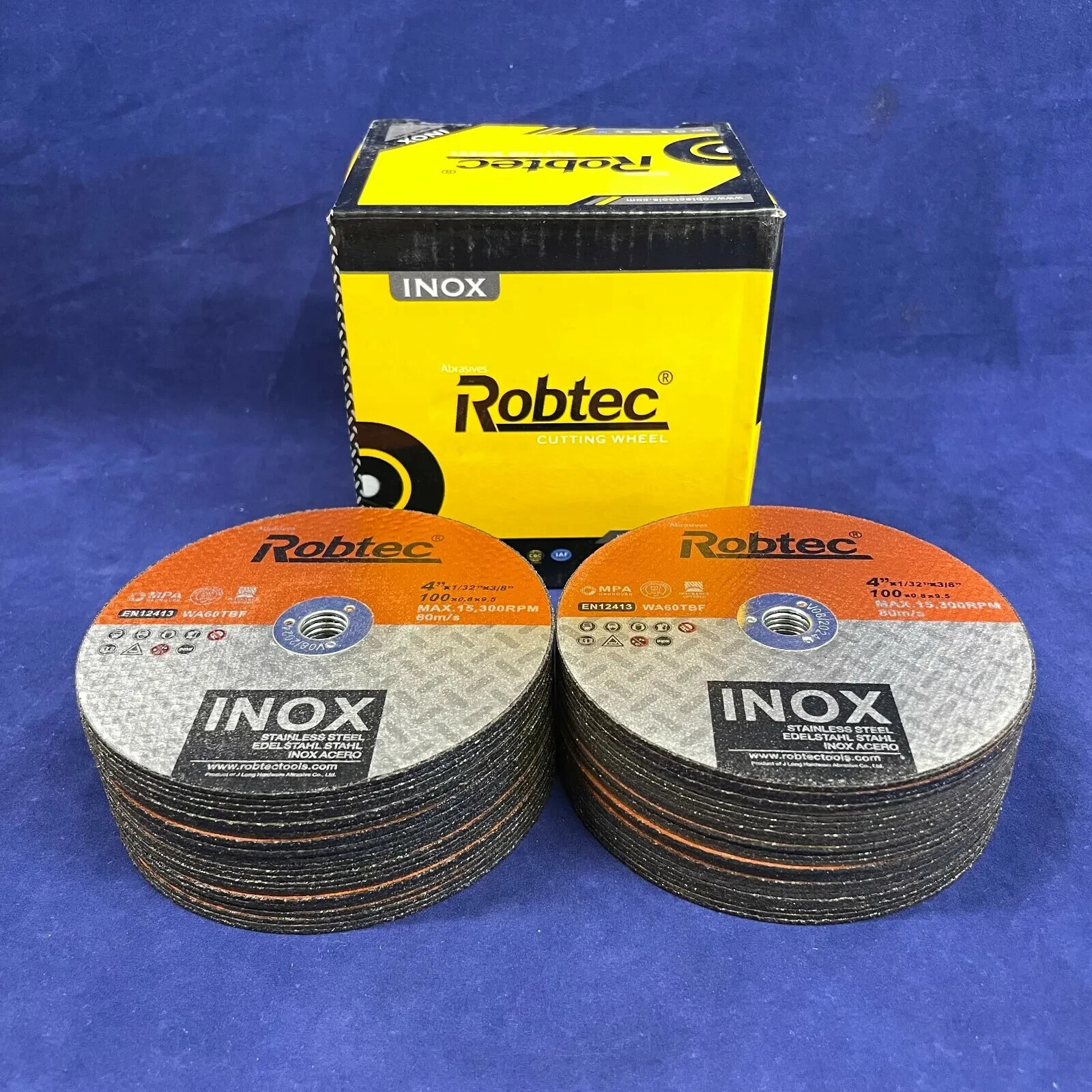 Set of 50: Robtec White Aluminum Oxide Steel Cut Off Wheels 4" X 1/32 ...