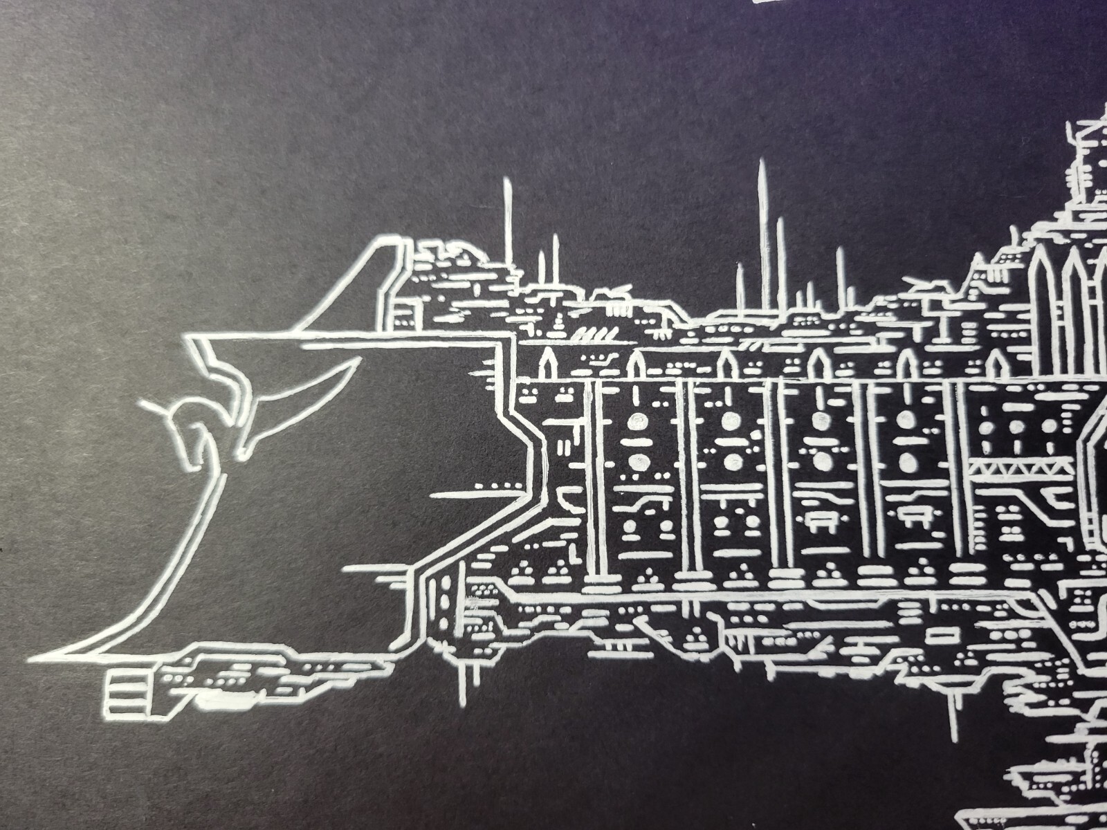 Warhammer 40k Original Space Ship Artwork, Pen and Ink, 8.5x11 | eBay