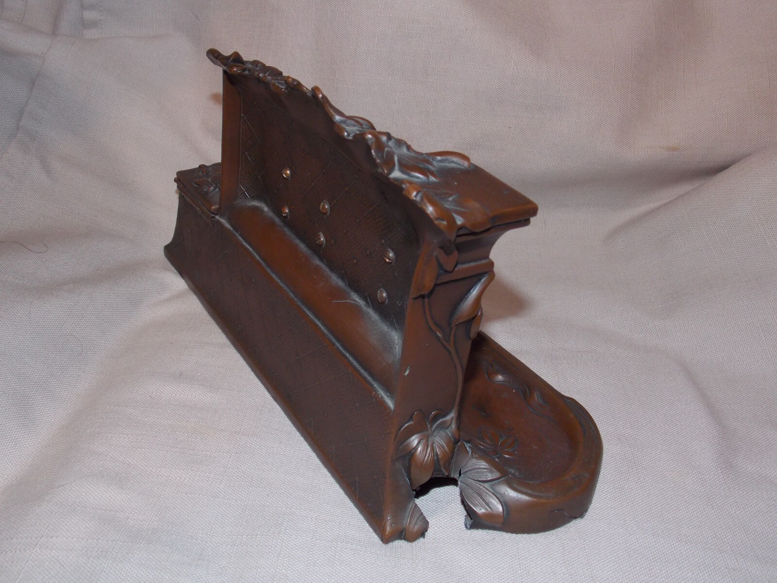 Antique Bronze 3 Horses at Stable Feeding Trough Inkwell Art Nouveau ...