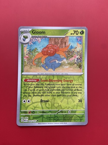 Reverse Holo Gloom 044/165 Uncommon Scarlet and Violet 151 Pokemon TCG ...