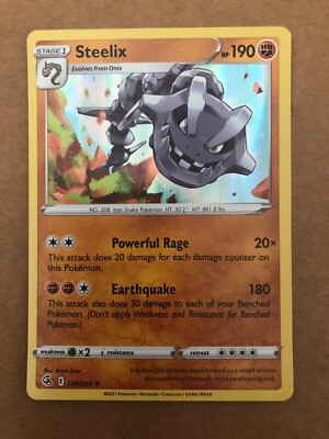 2021 Pokémon TCG Steelix Fusion Strike 139/264 Holo Holo Rare - used ...