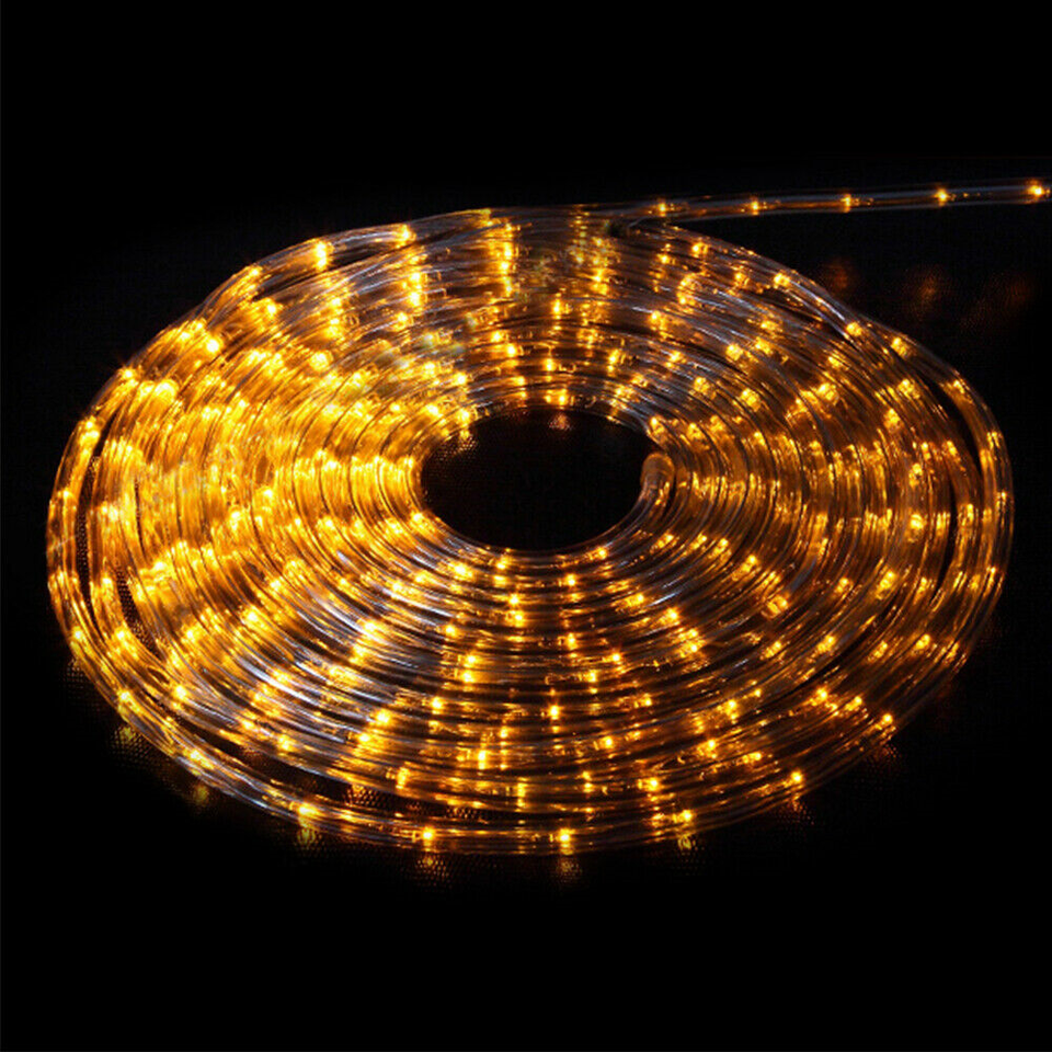 50' 100' 150' 300' Ft Waterproof LED Rope Light 110V Garden In/Outdoor ...
