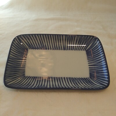 Pier One Sushi Plate Platter White Blue Replacement | eBay