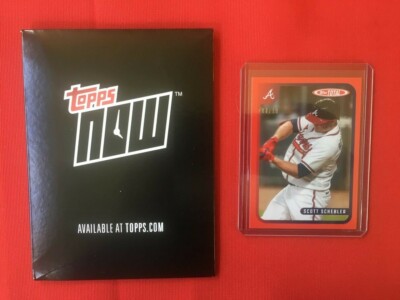 SCOTT SCHEBLER 2020 TOPPS TOTAL #606 ATLANTA BRAVES RED PARALLEL 03/10 ...