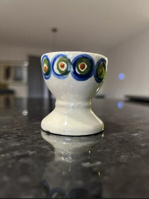 Vintage Polish Pottery Hand-painted Egg Cup Minimal Peacock Egg Cup | eBay