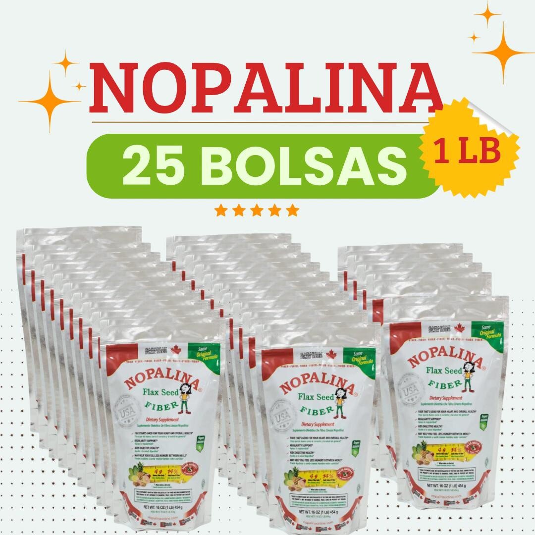 25 Bags !!Nopalina Flax Seed Plus Dietary Supplement Powder - 16oz ...