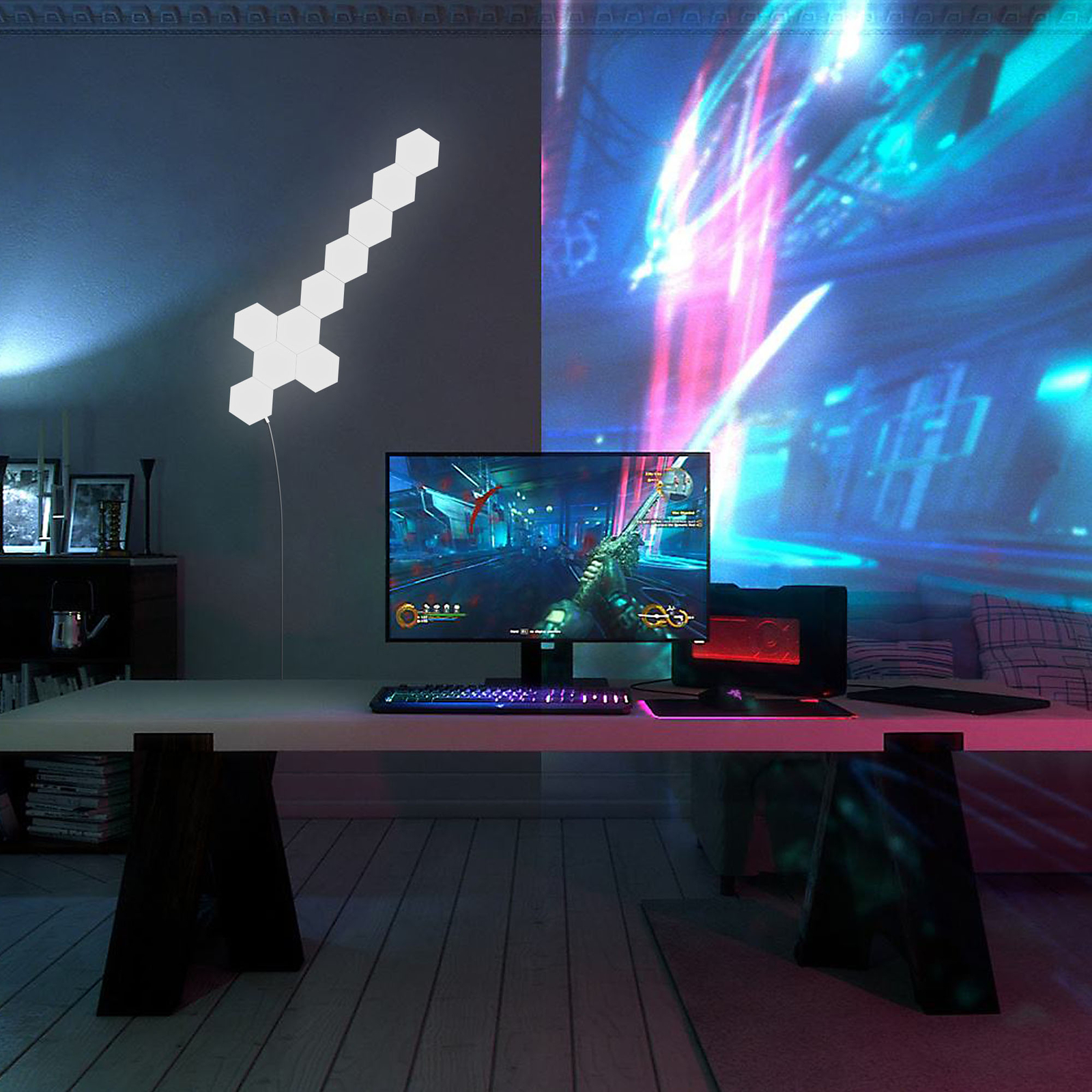 Hexagon LED Light Magnetic Autism DIY Touch Sensitive Hex Quantum Splicing Lamp | eBay