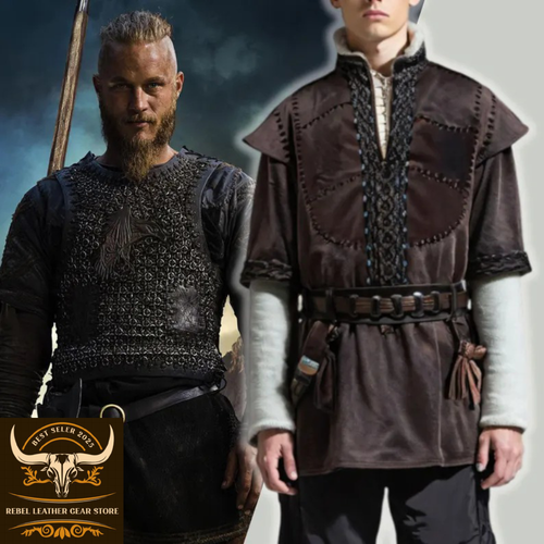 Vikings Ragnar Leather Vest | Ragnar Cosplay Distressed Jacket | Viking ...