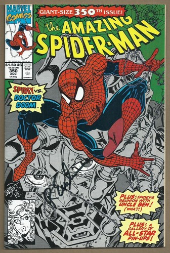 🔥AMAZING SPIDER-MAN #350*MARVEL, 1991*SIGNED BY RANDY EMBERLIN*DR. DOOM ...