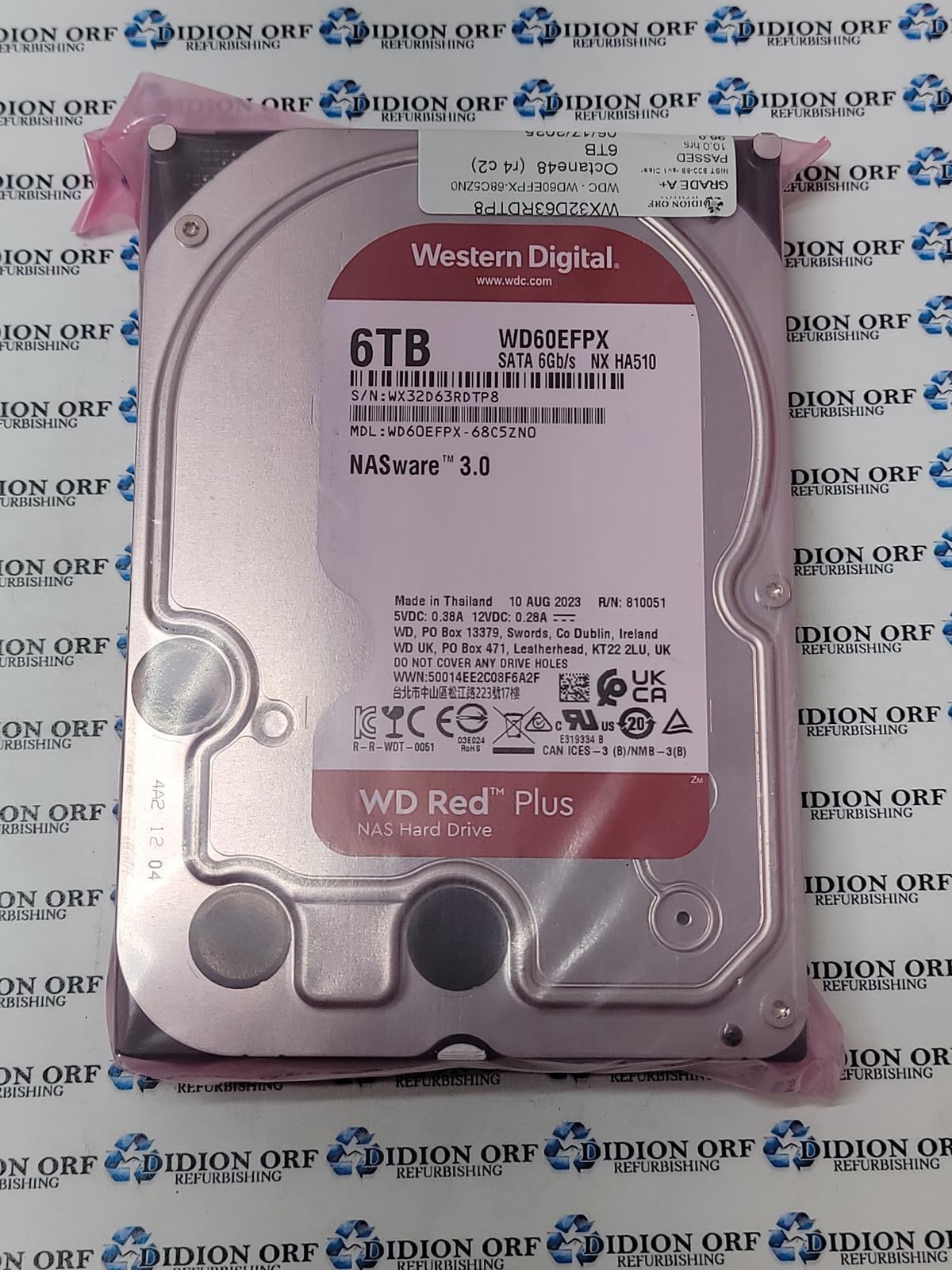WDC RED 6TB 3.5" SATA HDD 5400 RPM WD60EFPX-68C5ZN0, GRADE A+, SKU ...