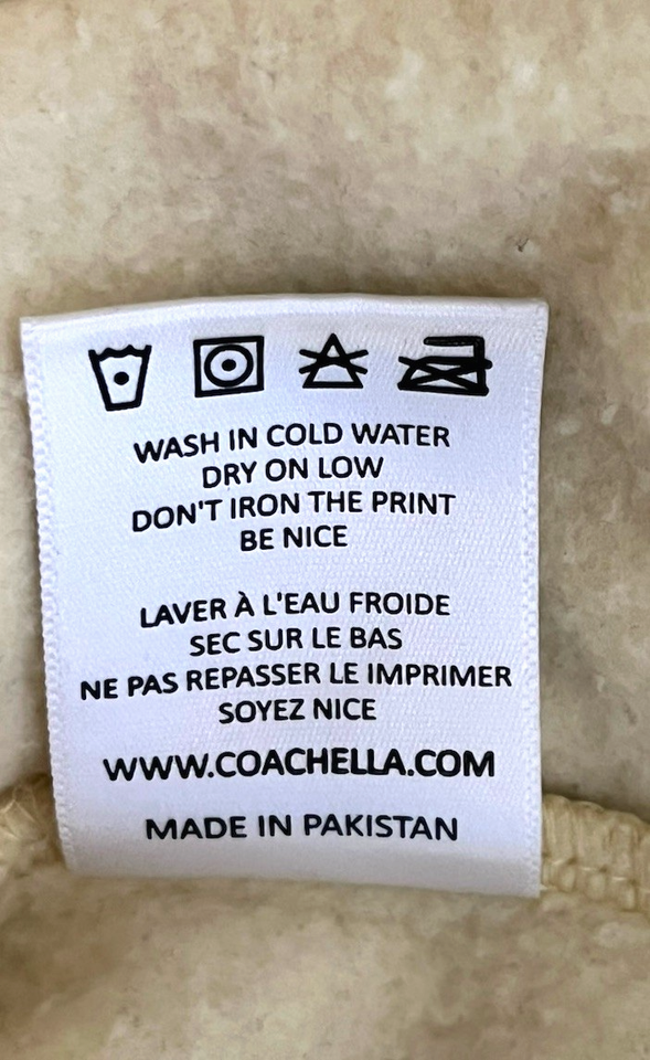 VTG Coachella Music Arts Festival Ivory Embroidered Flowers Zip Hoodie ...