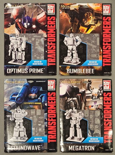 METAL EARTH TRANSFORMERS LOT x 5 3D LASER CUT MODEL KIT OPTIMUS ...