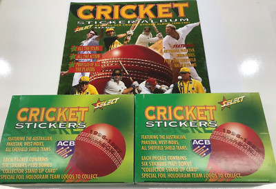 1996-97 Select Cricket Stickers Boxes(50 pks) x 2 + 1 Official Stickers ...