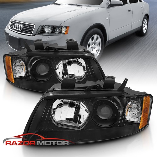 For 2002 2003 2004 2005 Audi A4/S4 GEN2 Factory Style Black Headlight ...