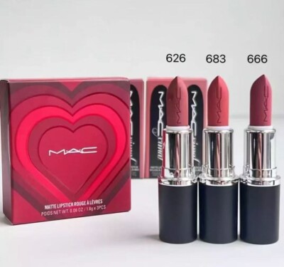 MAC Love Lipstick 3 piece set 666, 683, 626 1.8g*3 The best gift lady ...