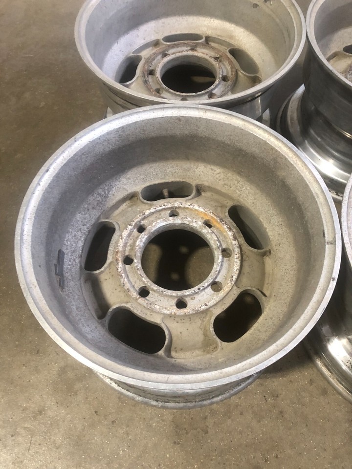 Vintage Slot Wheels 16.5" x 9.75 8 Lug Vintage Aluminum Wheels Ford ...