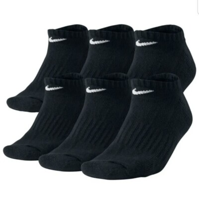 Nike Everyday Cushion No Show Socks 6 Pack Mens Size 8-12 Black NEW ...