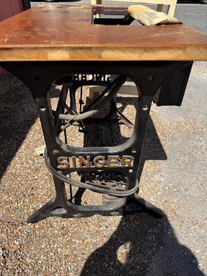 Antique Cast Iron Singer Treadle Sewing Machine Table Base Upcycle ...
