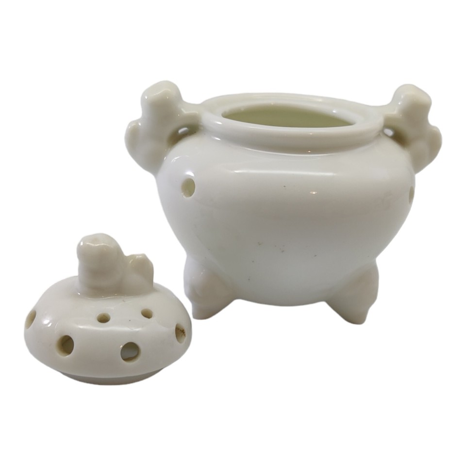 Vintage Japan Small White Porcelain Foo Dog Incense Burner | eBay