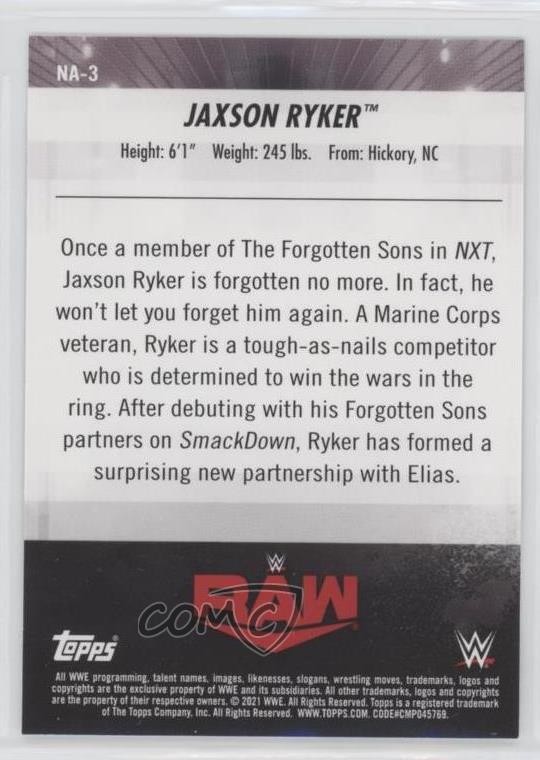 2021 Topps WWE NXT NXT Alumni Jaxson Ryker #NA-3 | eBay
