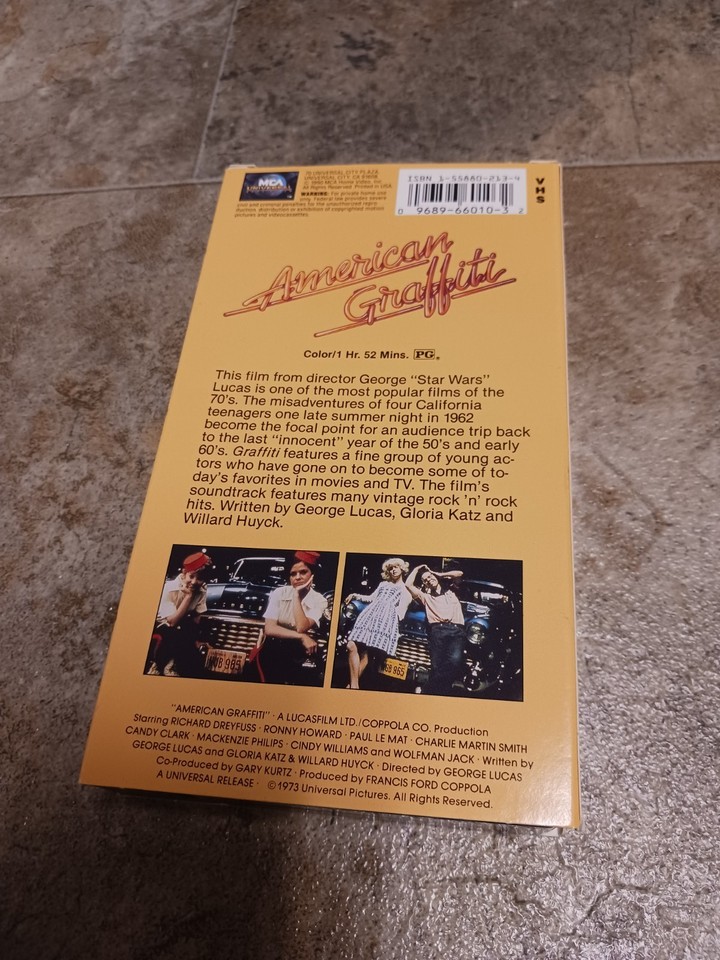 Vintage American Graffiti Movie VHS Tape EUC Tested Richard Dreyfuss ...