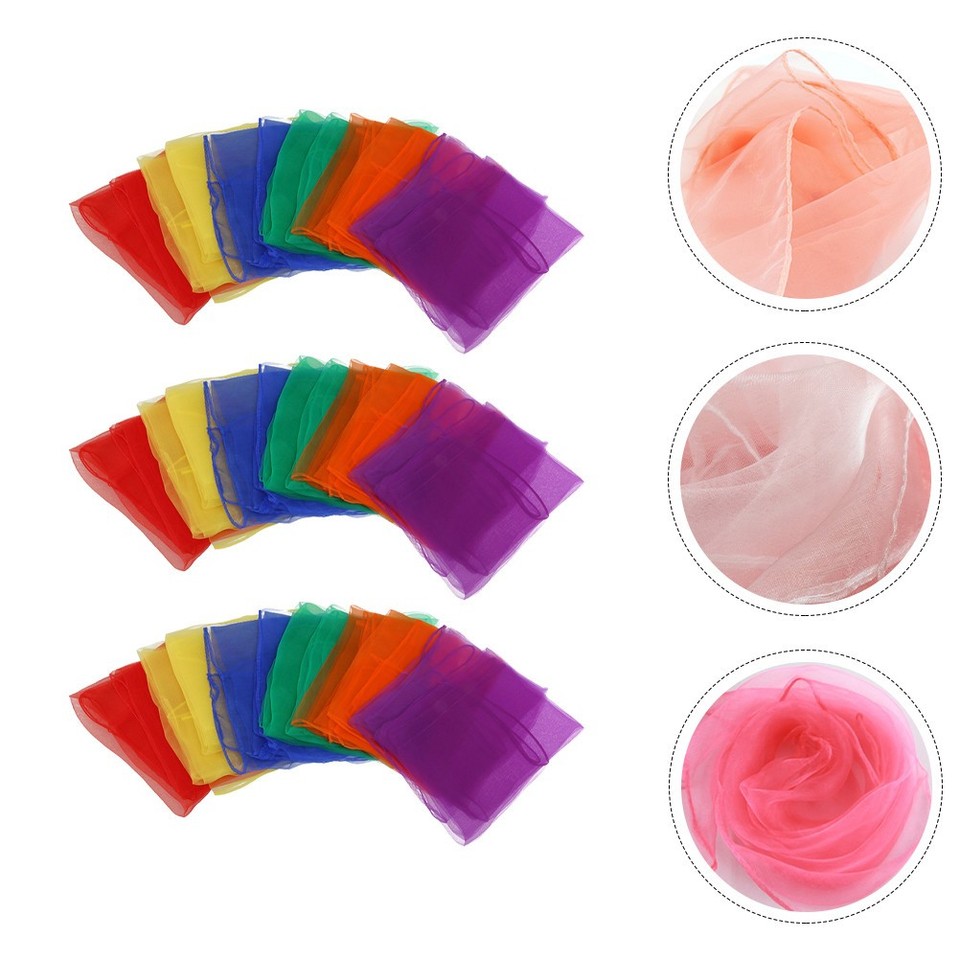 18 Pcs Brightly Colored Scarves Kids Dancing for Juggling Dance Music ...