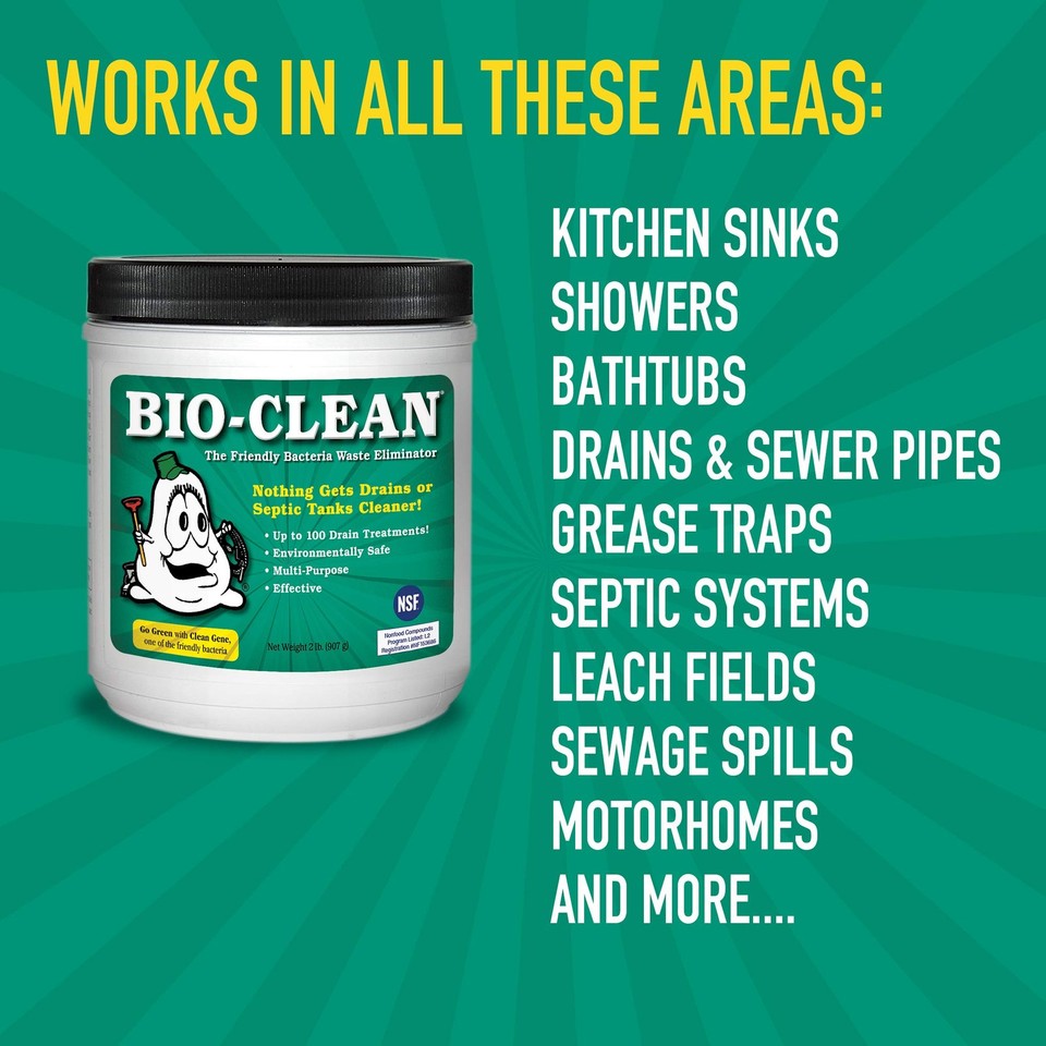 Bio-Clean Drain Septic 2 Can Cleans Drains- Septic Tanks - Grease Traps ...