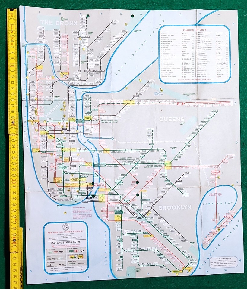 alte Landkarte: New York - Subway Map and Guide 1963 | eBay UK