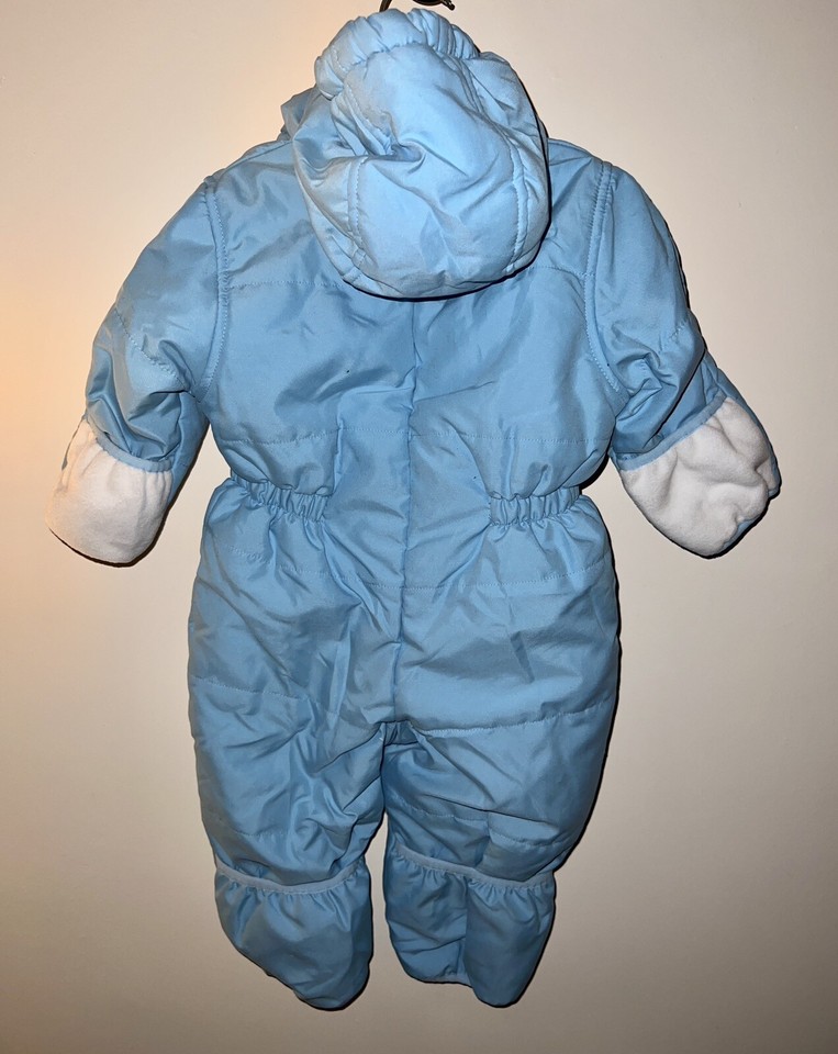 NEW AVENUE BLUE WEATHERPROOF INSULATED PADDED HOODED SNOWSUIT AGE 6-9 ...