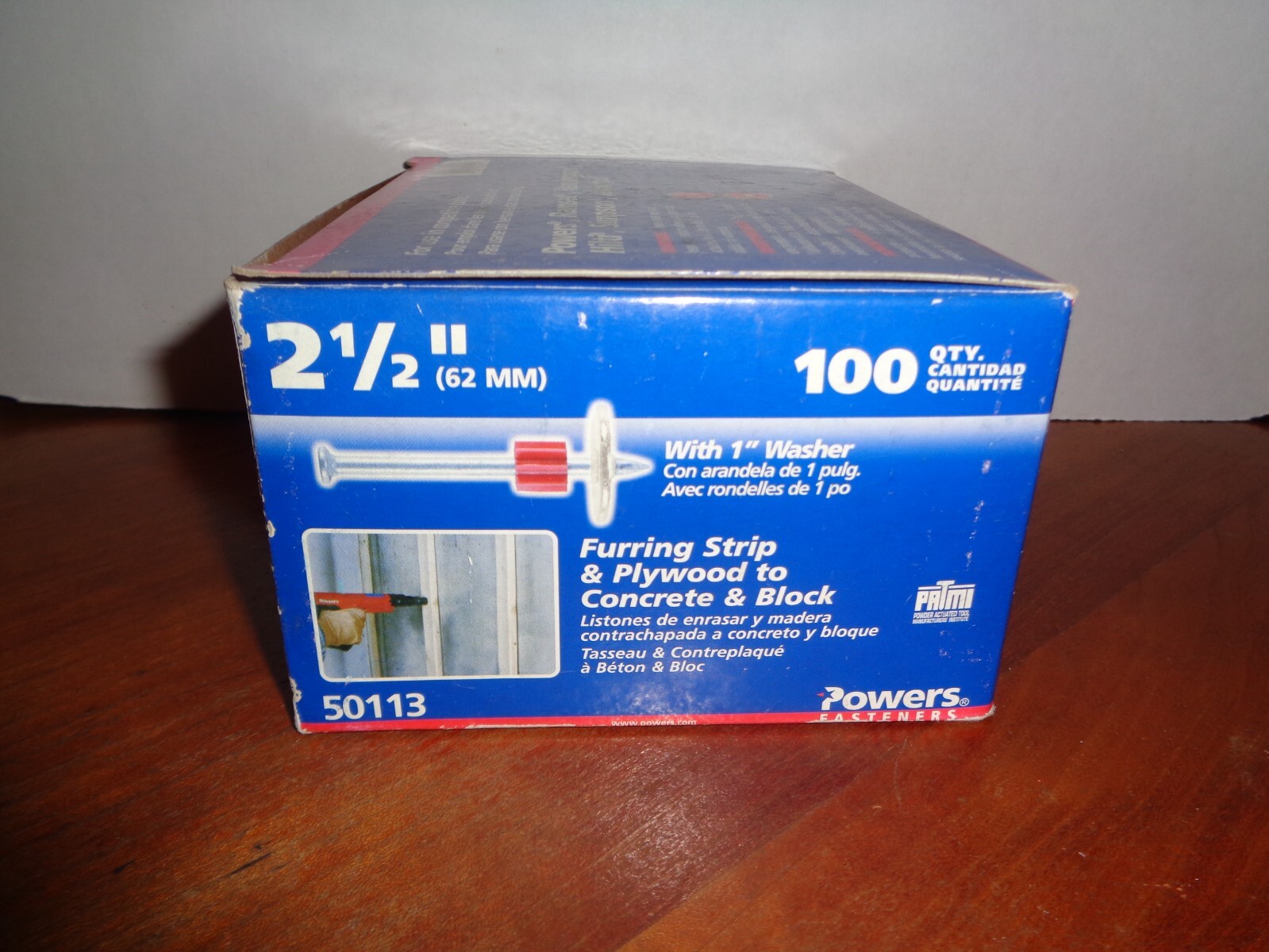 2 1/2" w/1" Washer Powder Pins 50113 For Powers Ramset Remington Hilti ...